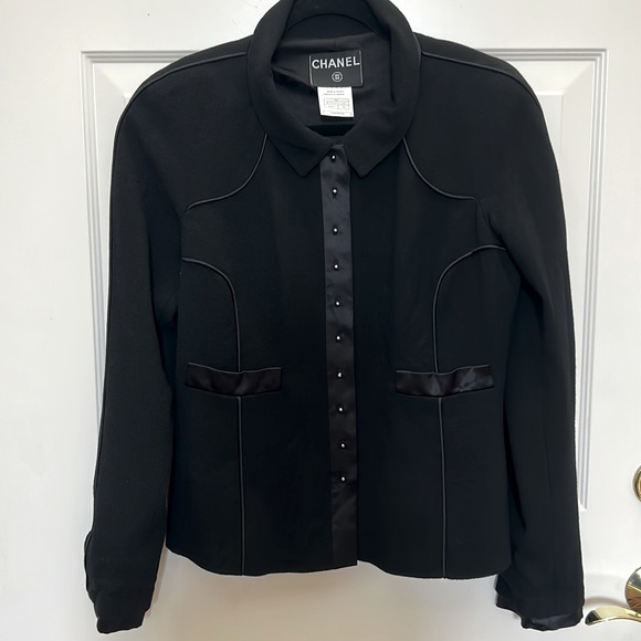 CHANEL | Jackets & Coats | Chanel Vest Jacket Black | Poshmark